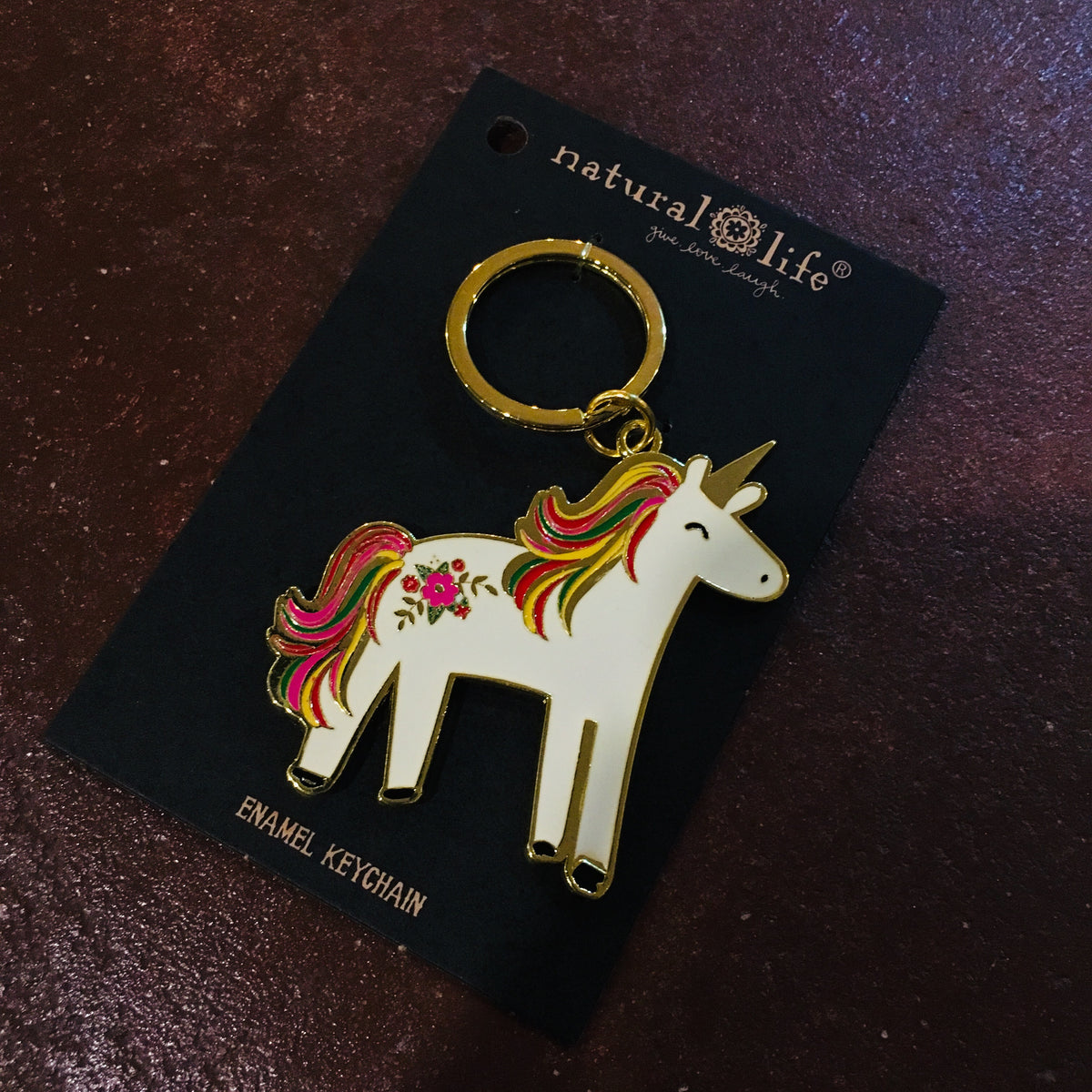 Natural Life Keychain- Unicorn – Ruby Mae's